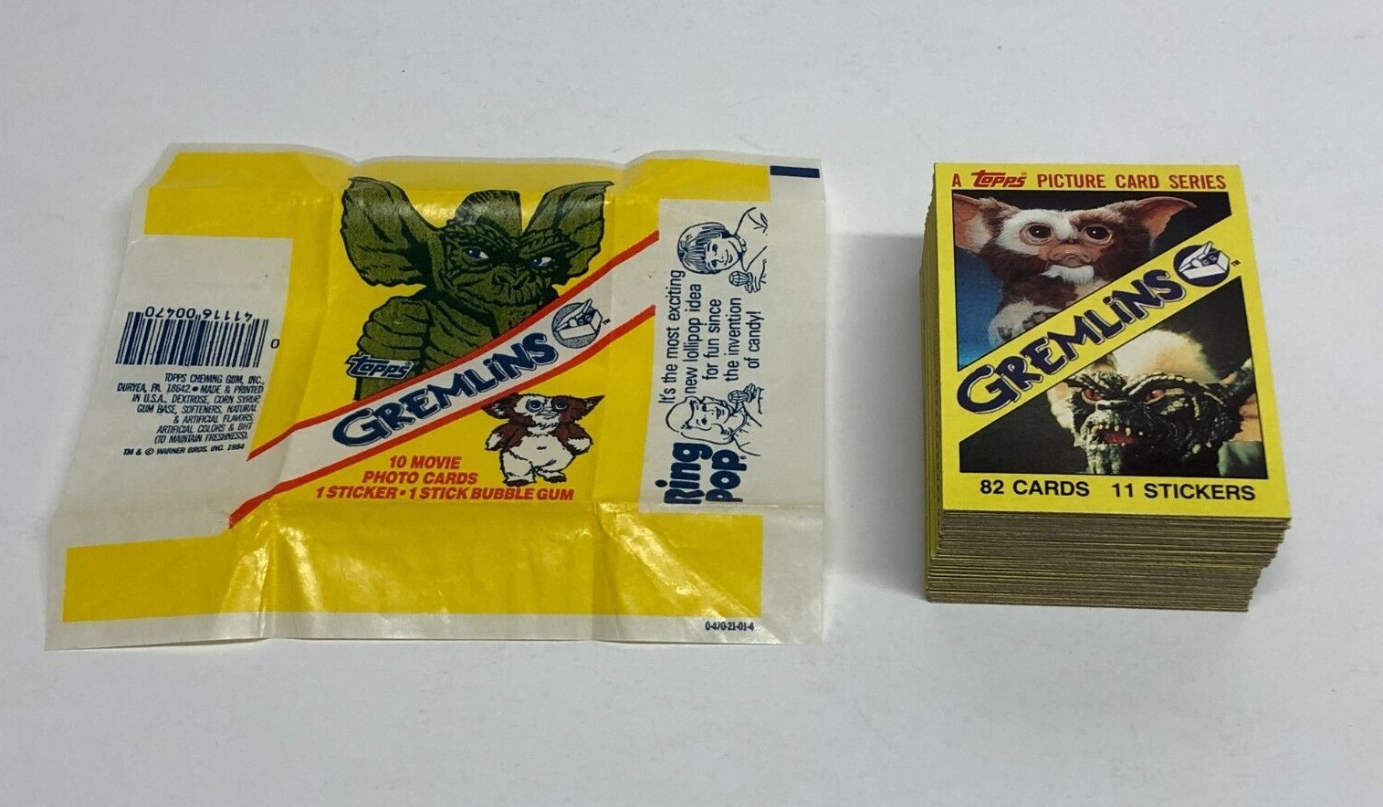 1984 Topps GREMLINS Trading Card Set (1-82 + wrapper) Nrmt/Mt to Mint ...