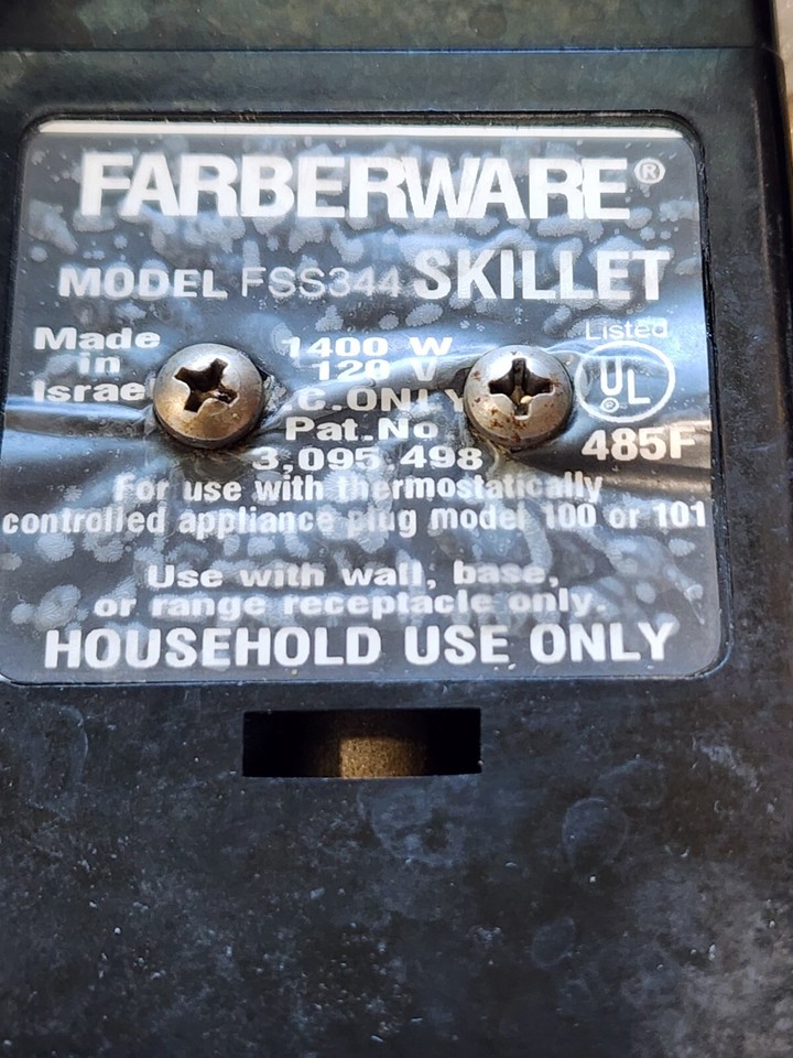 Farberware 12" Electric Skillet with Dome Lid Model 344A Stainless ...