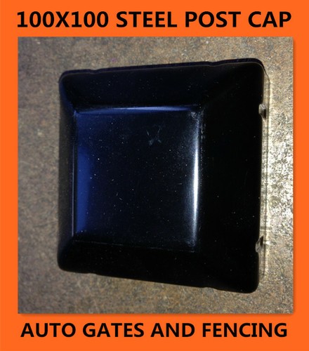 4 X Galvanized Black powder coated Steel Post Cap for post 100x100 | eBay