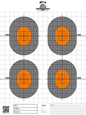 25 Paper Shooting Targets Gun Range Rifle Handguns Precision Sighting ...
