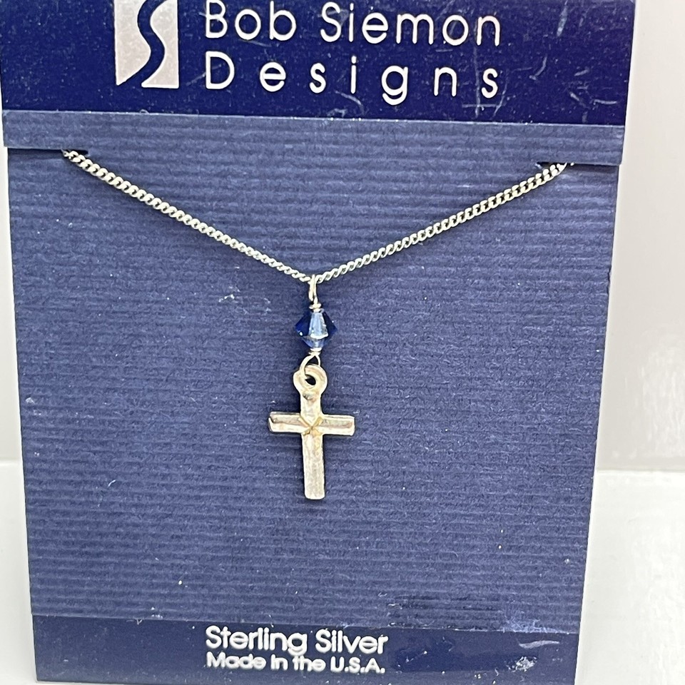 Bob Siemon Designs Sterling Silver 925 Cross Necklace NOS | eBay