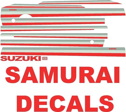 SUZUKI SAMURAI DECALS LINES CALCOMANIAS GRAFICAS GRIS OBSCURO, CLAR Y ...