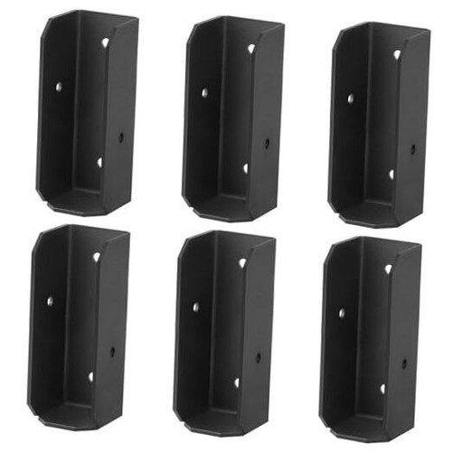 Pack 2xBlack Deck Fence Rail Bracket for Wood, Roof Rafter Connector, U ...