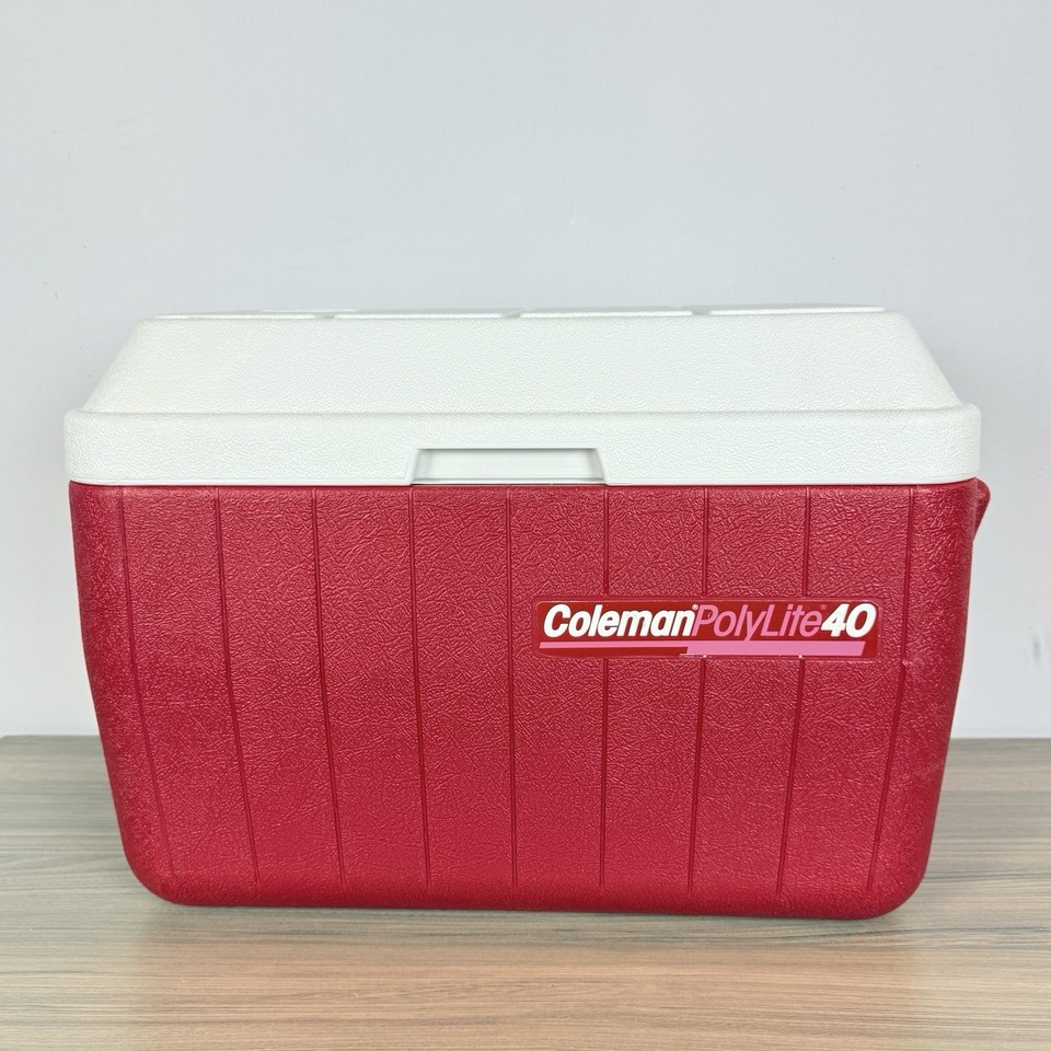 Vintage 1986 Coleman PolyLite 40 Burgundy Cooler #5282 Kansas USA Near ...