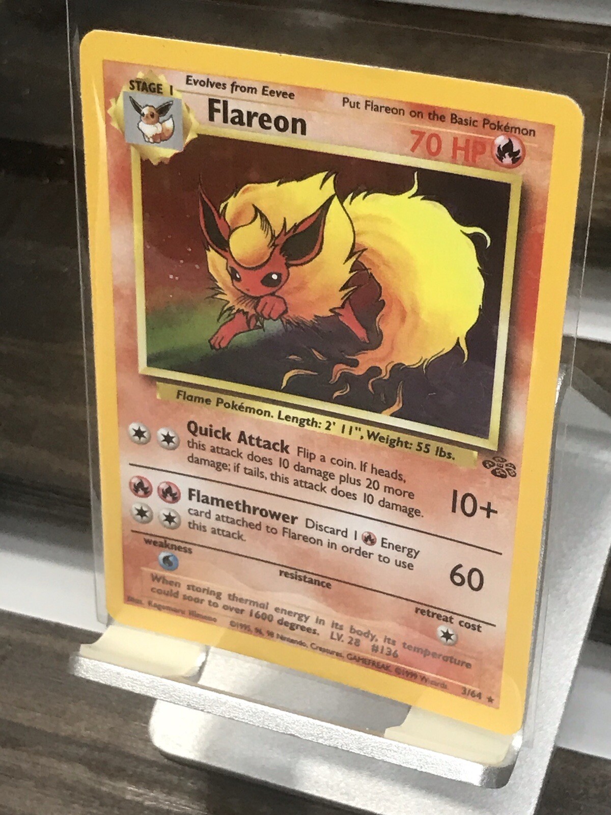 Flareon - 3/64 - Jungle Set - Holo - Pokemon Card - Great Condition | eBay
