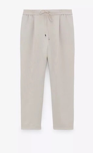 Zara High-waisted pants with adjustable drawstring elastic waistband ...