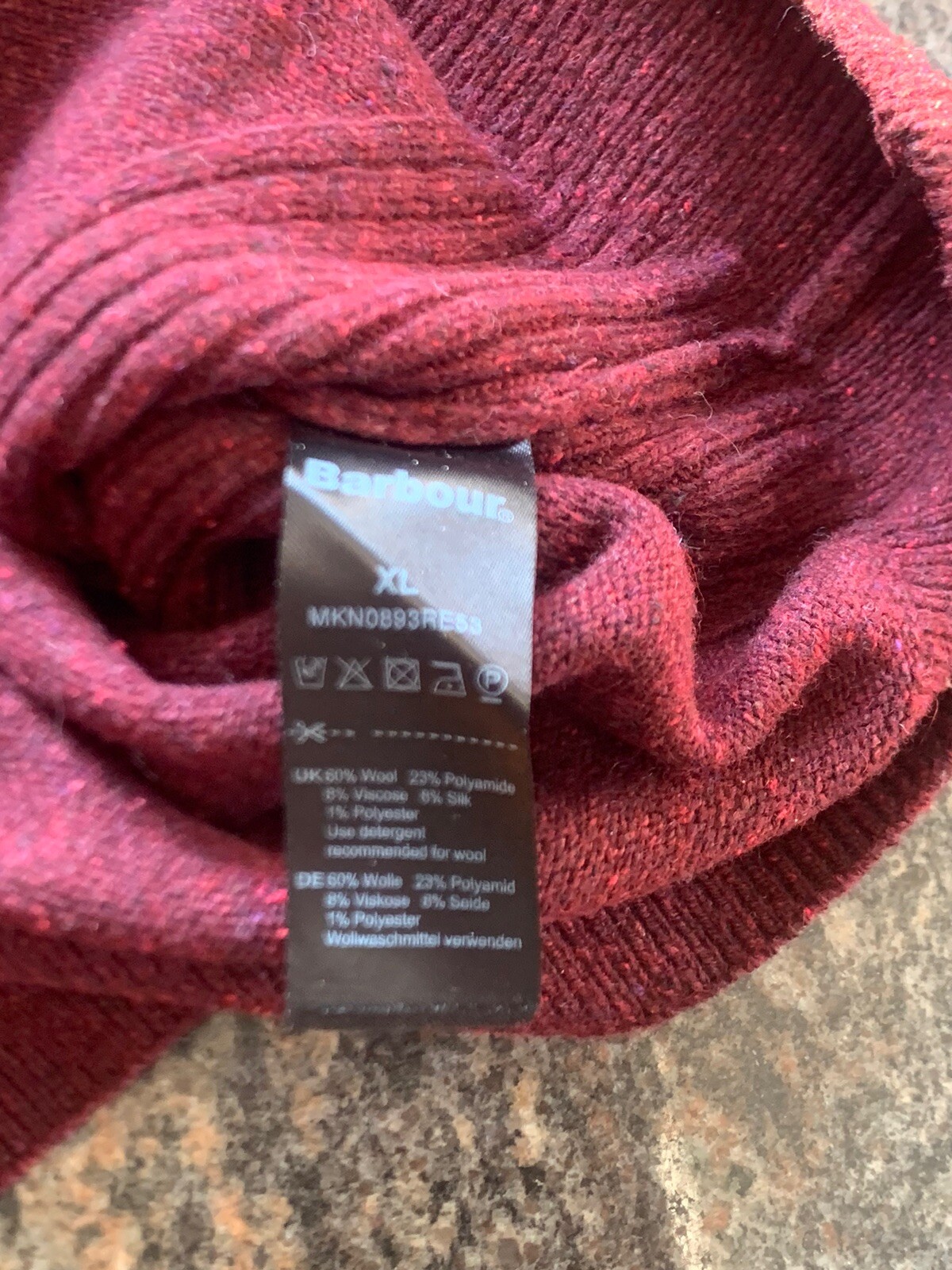 Barbour For Land Rover 1/4 Zip Wool Blend Red Pullover Sweater Size XL ...