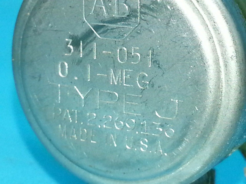 ALLEN BRADLEY DUAL GANG 100k .1 MEG OHM POTENTIOMETER 311-051 TYPE J ...