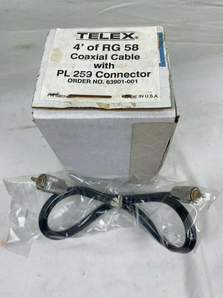 Telex 4' RG 58 Coaxial Cable w/ PL 259 Connector | New Open Box | eBay