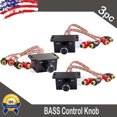 3) Universal Car Audio Amplifier Bass Boost RCA Level Remote Volume ...