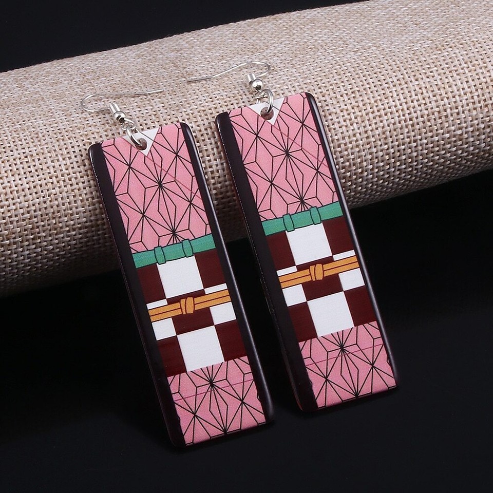New Demon Slayer Acrylic Earrings Kimetsu no Yaiba Tanjirou Nezuko Drop ...