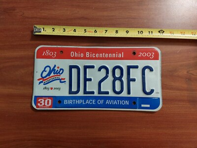 Ohio license plate - Bicentennial version - OH plate - DE28FC | eBay