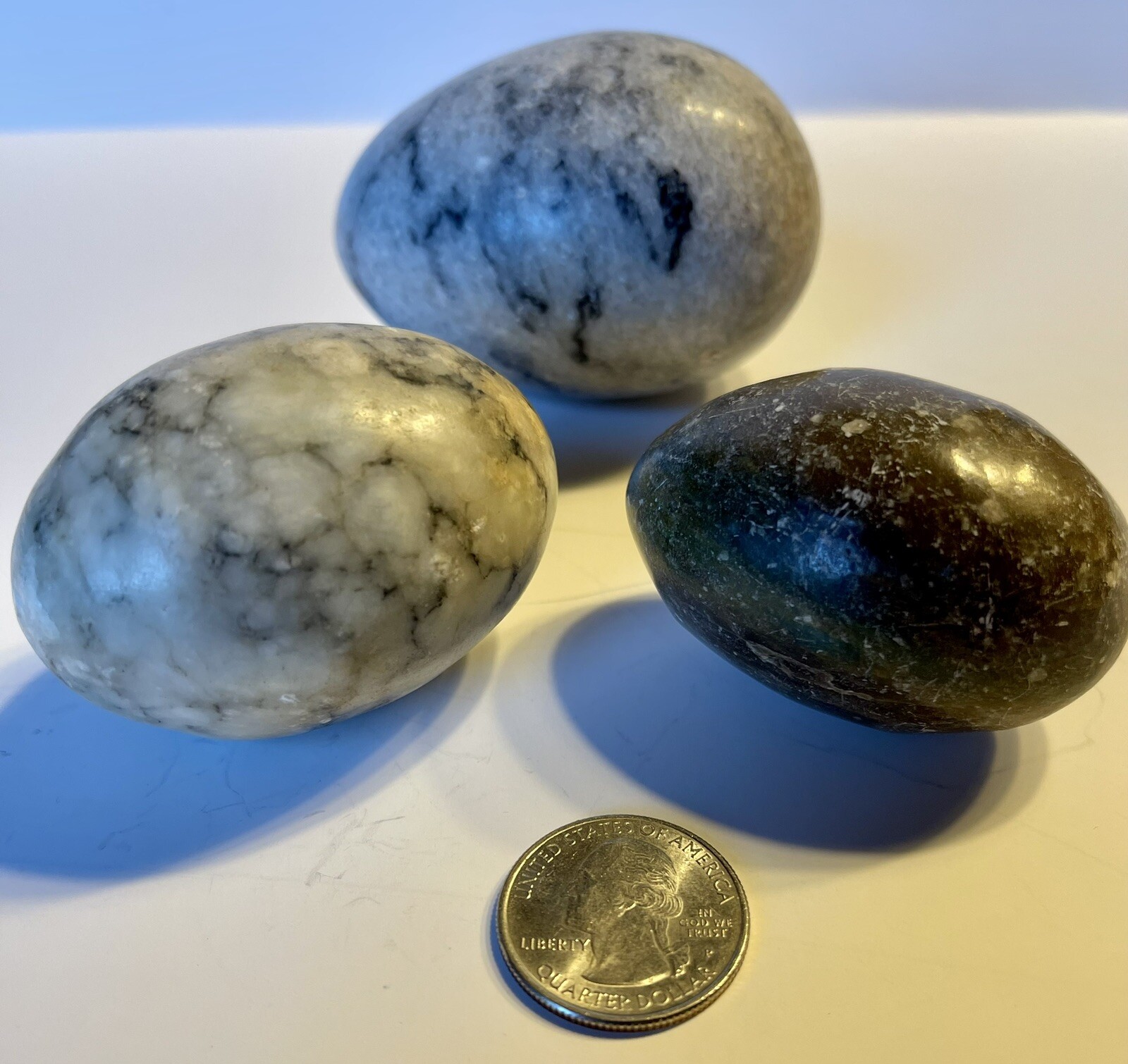 (3) Beautiful polished genuine stone egg shaped stone | eBay
