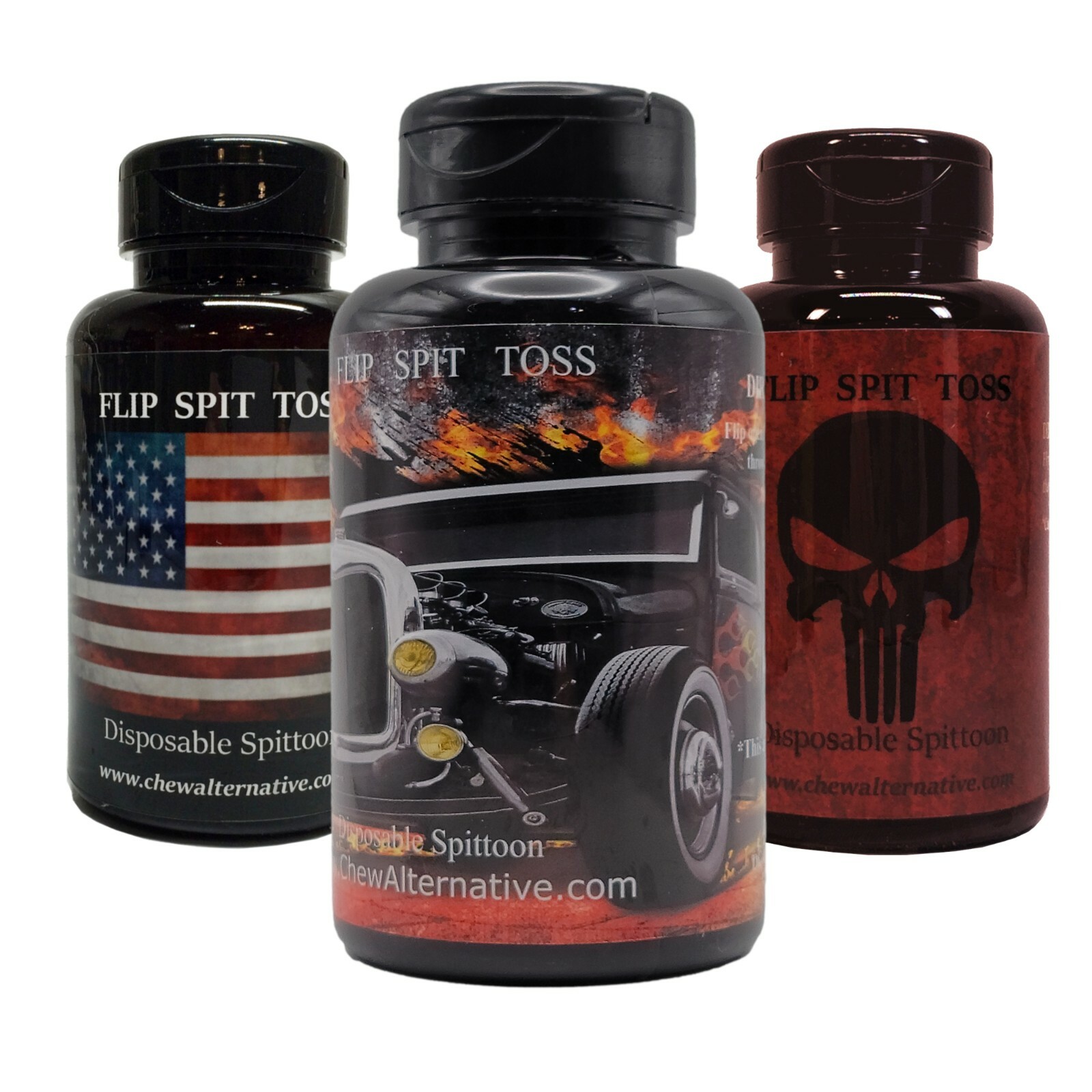 Mud Bud Jug Portable Disposable Spittoon US Flag Hotrod & Punisher Dip ...