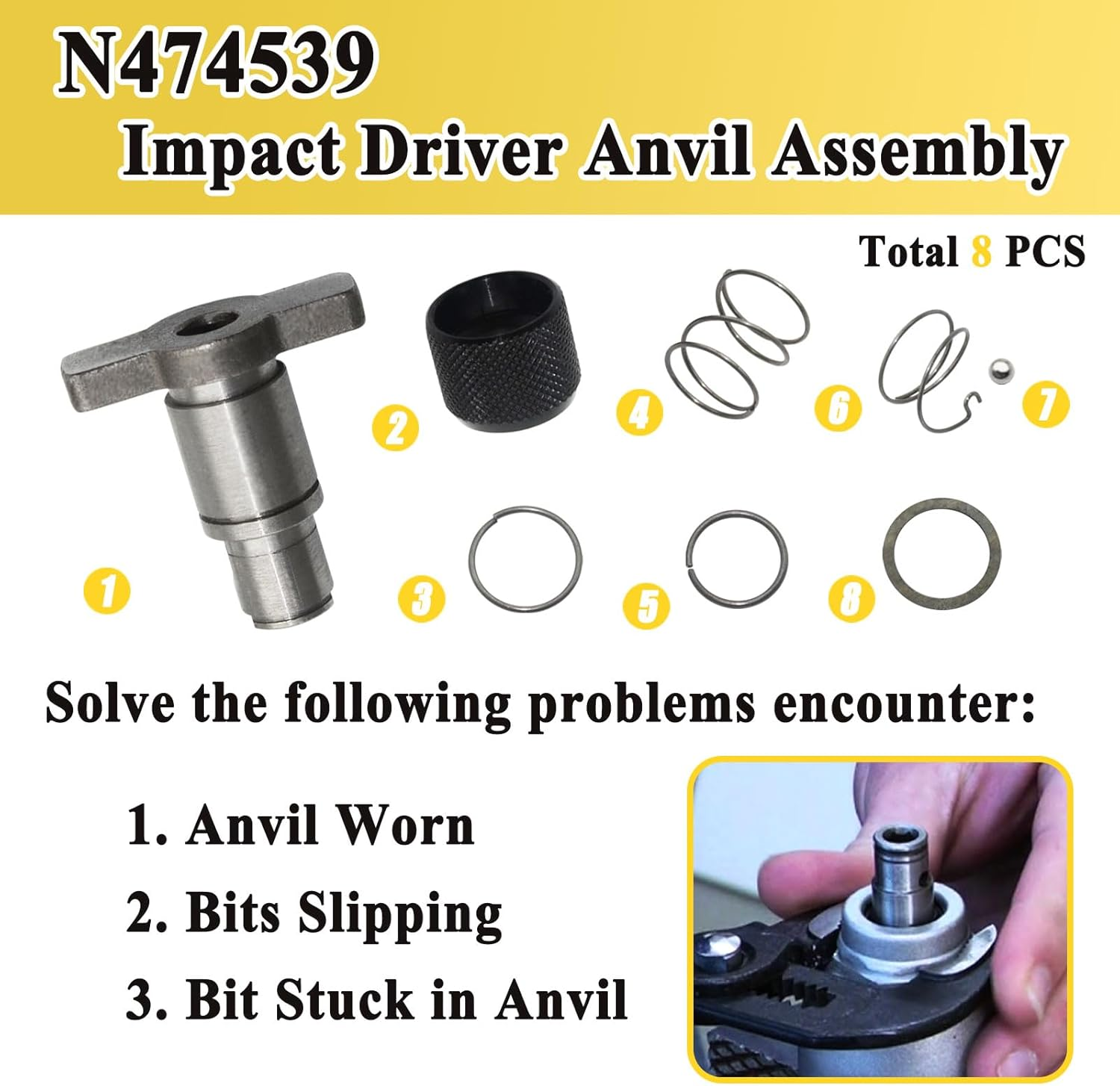 Impact Driver Anvil Assembly Kit for DCF885 DCF886 | eBay