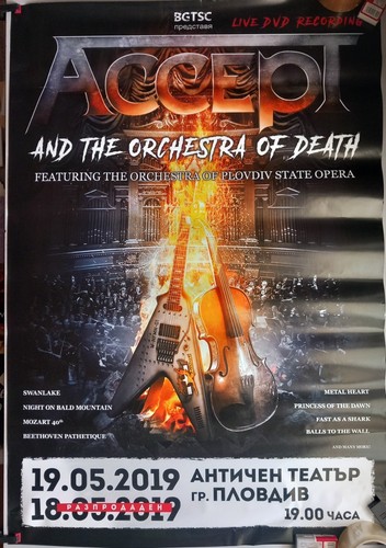 ACCEPT And The Orchestra of Death 2019 Plovdiv Bulgaria Concert Poster ...