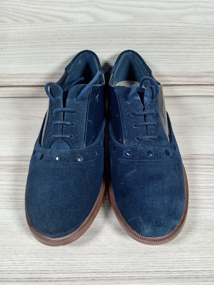 Clarks Somerset Taylor Blue Suede Leather Oxford Size UK 5 Lace Up ...