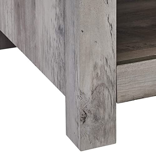 End Table With Industrial Style Drawer Grey Wash | eBay