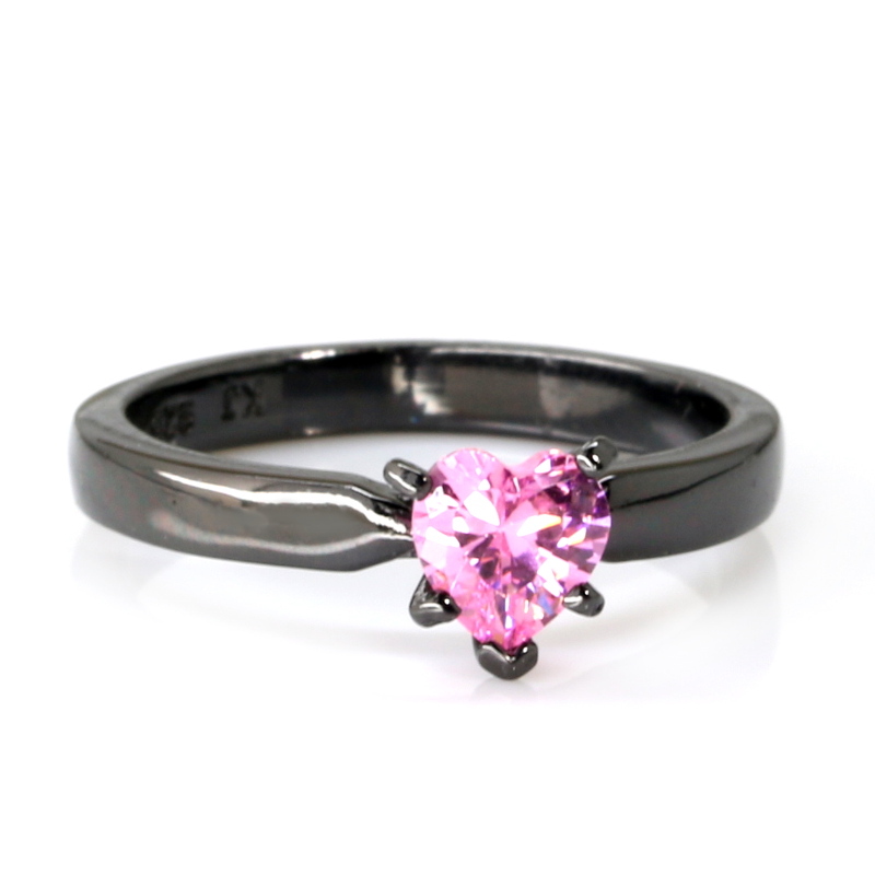 His, Her Black Pink Titanium Camo Heart Stainless Steel Engagement ...