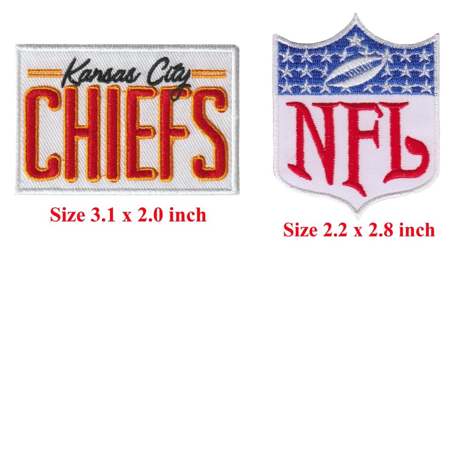 7 pcs Kansas City Chiefs Football Logo Sew Embroidered Iron On Patch ...