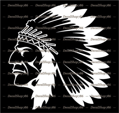 Native American Indian Headdress - Vinyl Die-Cut Peel N' Stick Decals ...