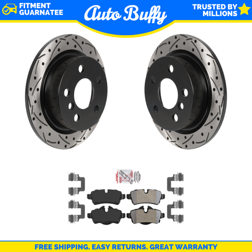 Rear Coat Drill Slot Disc Brake Rotors Integrally Molded Pad Kit For ...