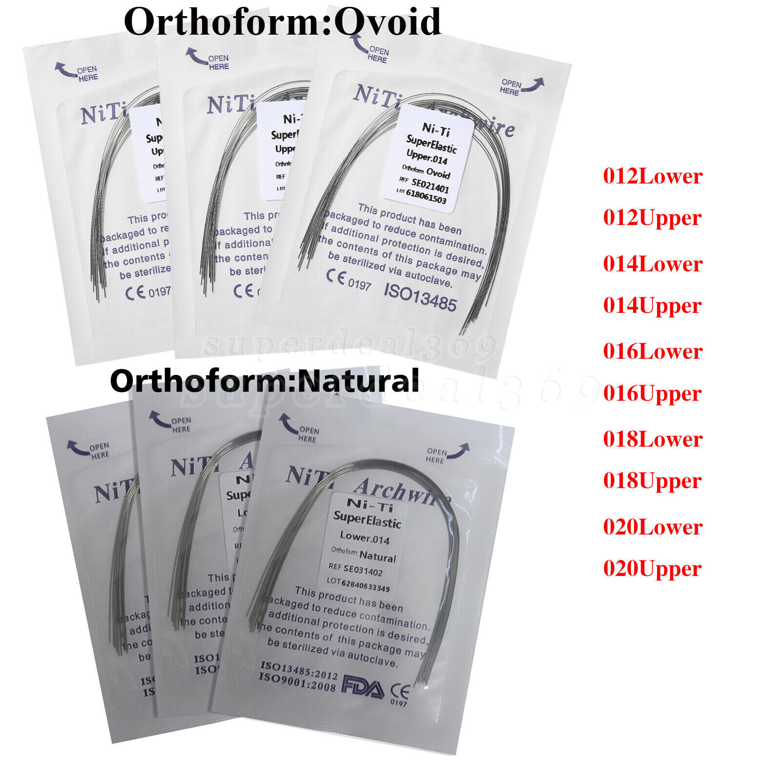 Dental Orthodontic Niti Arch Wire Super Elastic Natural /Ovoid Form ...
