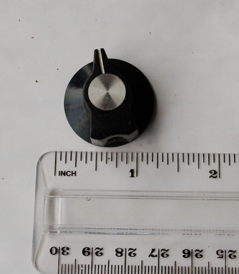 One Vintage Pointer Electronic Control Knob Black w/Aluminum Insert ...