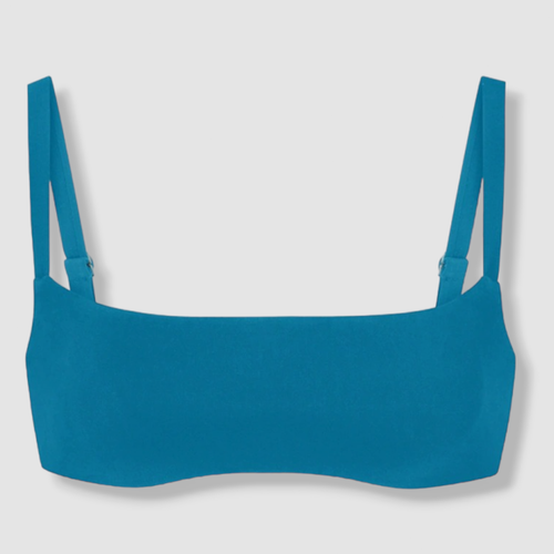 $145 Anemos Women's Blue Square Neck Bikini Top Swimwear Size Large | eBay