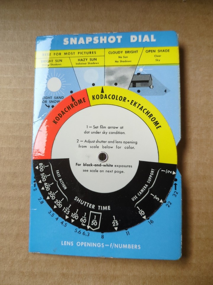 Kodaguide Snapshot Dial Vintage Exposure Calculator Eastman Kodak ...