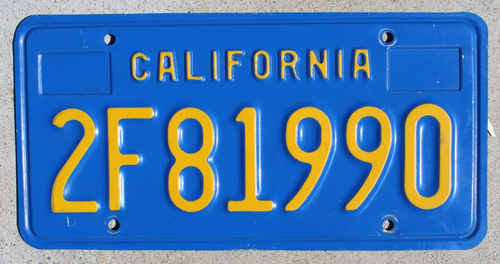 1990's California Blue License Plate | eBay