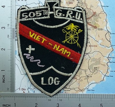 US Army Vietnam 505th Grave Registration Unit GRU 1st Log Command patch ...