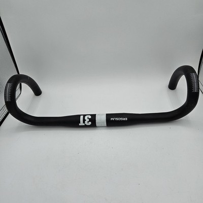 3T Ergosum Drop Bar Handlebar, 42 cm, 31.8mm Clamp, Black/White, Road ...