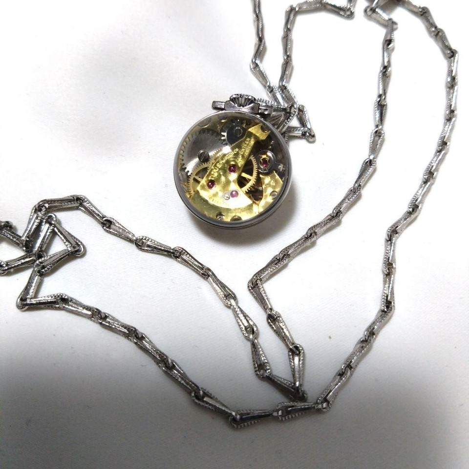 Solvil Et Titus Sphere Skeleton Hand-Wind Necklace Watch Rare 80s New ...