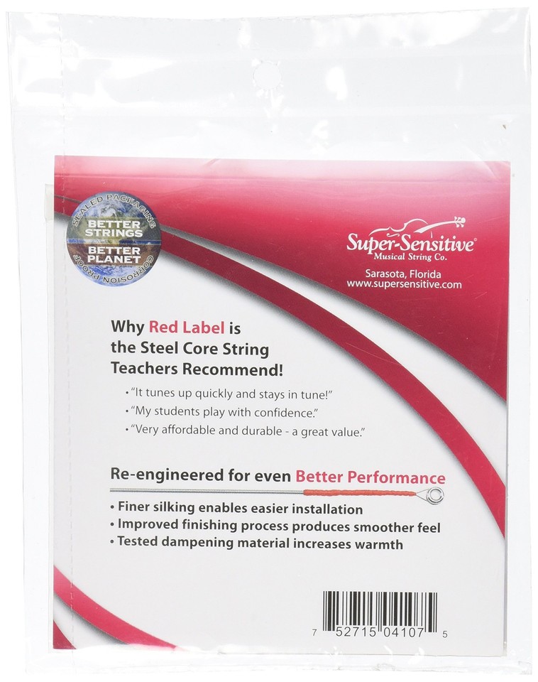 4107 Red Label Full Core Standard Viola Strings, Set of 4 752715041075 ...