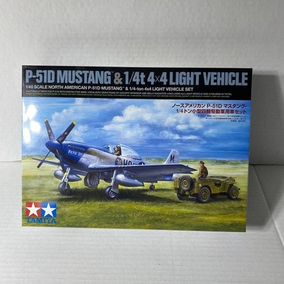 Tamiya 1/48 aircraft model kit P-51D Mustang & 1/4 4x4 Light Vehicle ...