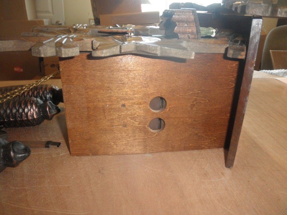 Cuckoo Clock German SEE VIDEO Black Forest NIGHT SHUT OFF 8 Day CK3406 ...