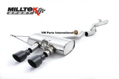 For VW Golf MK6 R Milltek 2.75'' Sport Cat Back Exhaust Black GT100 ...