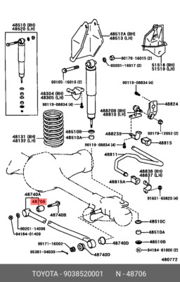 Genuine OE cross arm bush, 9038520001 for TOYOTA 90385-20001 | eBay