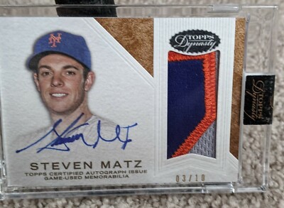 STEVEN MATZ Topps Dynasty Auto 3-Color Patch #rd /10 Autograph Jersey ...