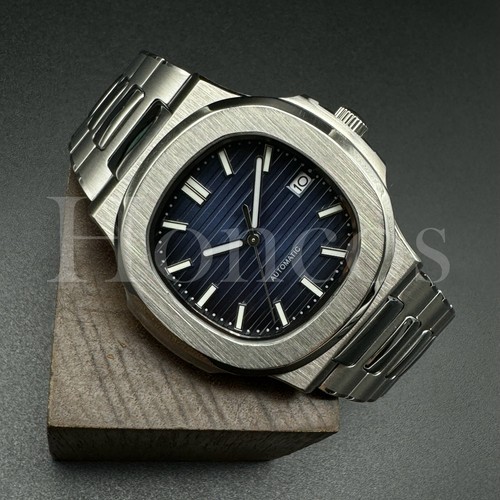 Custom Made Mods Watch Nautilus Style NH35 Automatic Movement Dark Blue ...