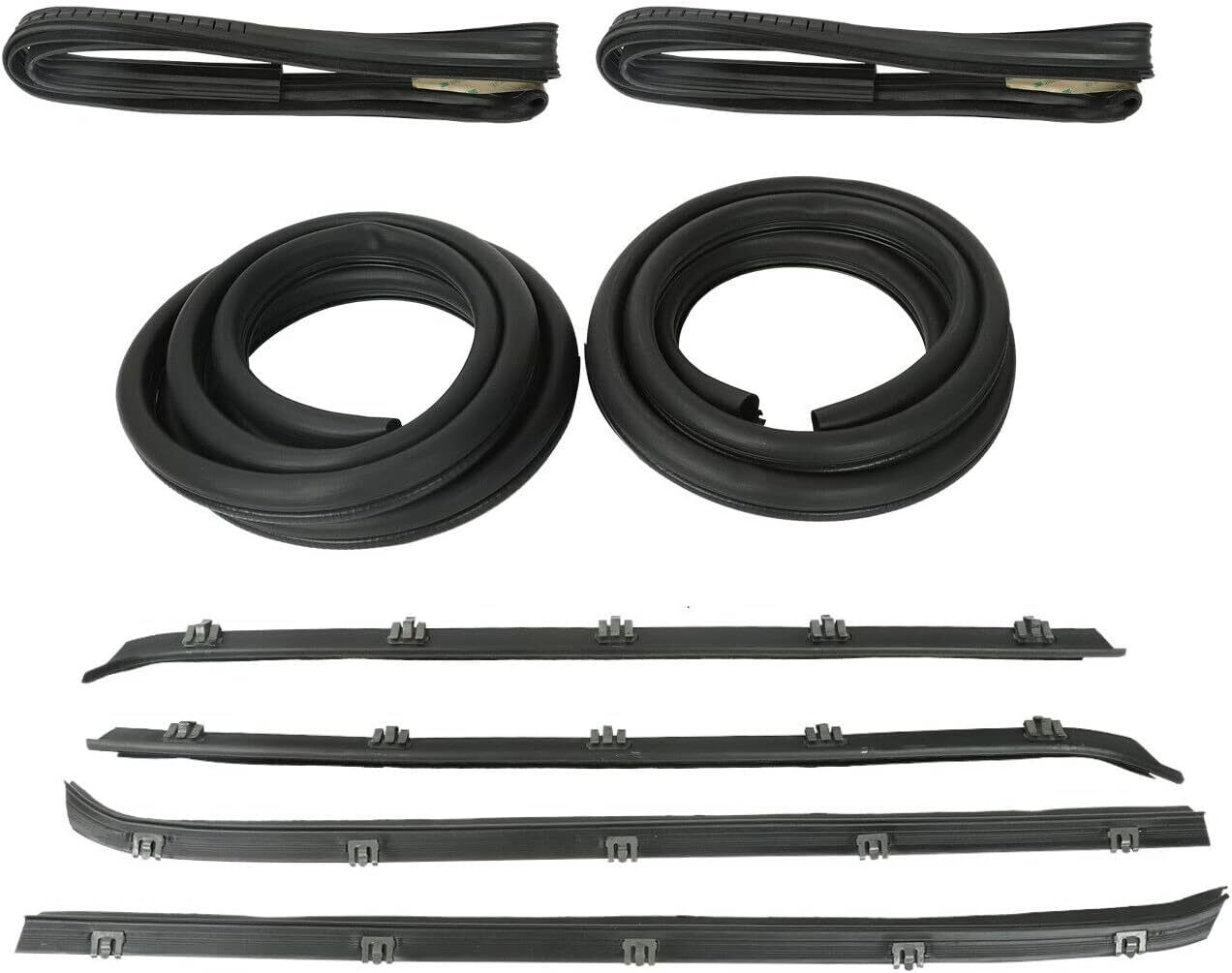 Front Door Window Run Sweep Felts Weatherstrip Seals Kit Set for Chevy ...