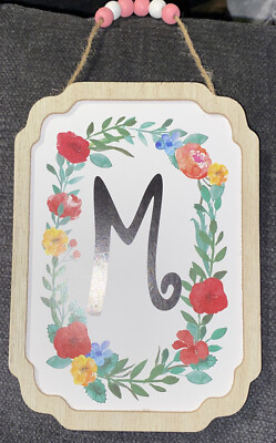 old east main monogram Floral Sign letter “M”- NEW Cute For Any Room ...