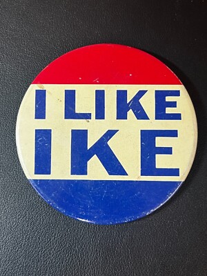 1950's Presidential Election "I Like Ike" Red, White & Blue Circle Pin ...