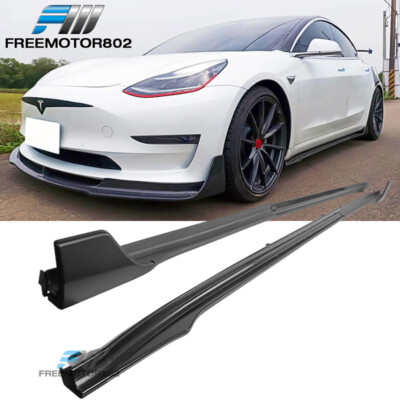 Fits 17-25 Tesla Model 3 V Side Skirts Extension Driver Passenger 6PCS ...
