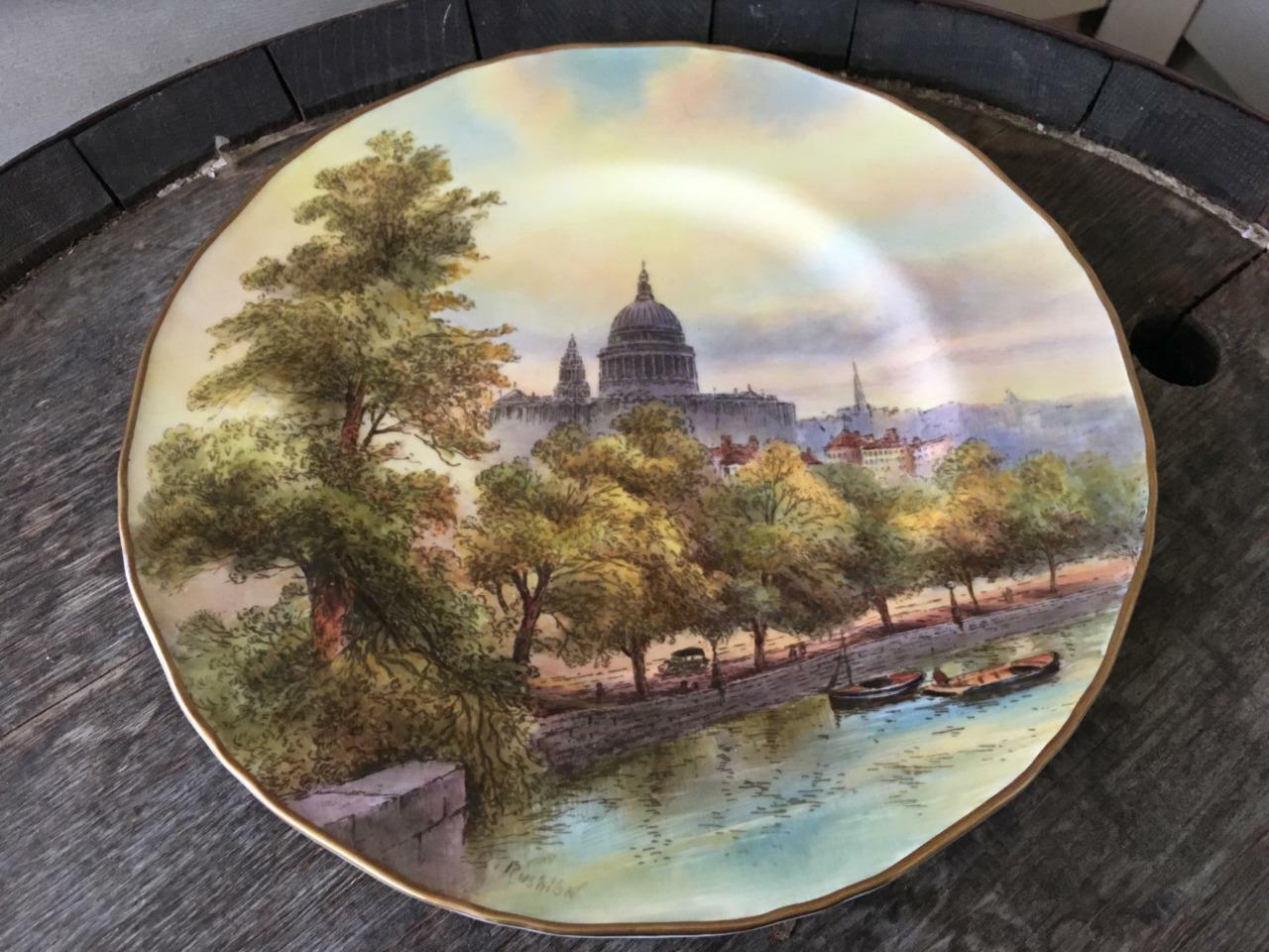 Beautiful Frank Rushton Royal Worcester Cabinet Plate St. Pauls London ...