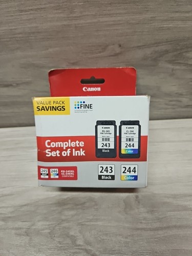 Genuine Canon PG-243 Black CL-244 Color (1287C006) Ink Cartridges ...