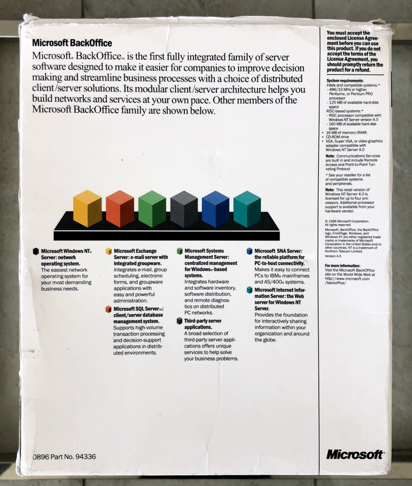 Microsoft Windows NT Server 4.0 Retail Box Collectors Edition 5 ...