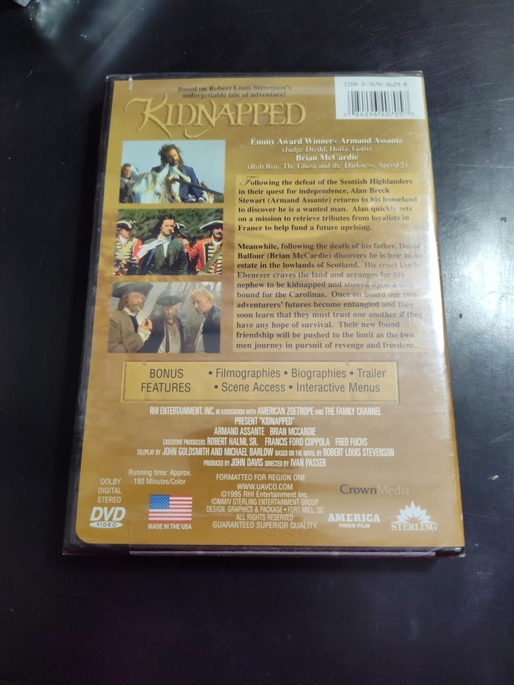 KIDNAPPED (1995) DVD Armand Assante, Brian McCardie - Action Adventure ...