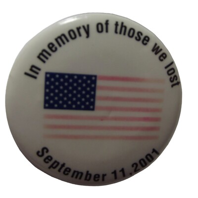 Vtg September 11 American Flag 9/11 Small Round Pin Pinback Button In ...